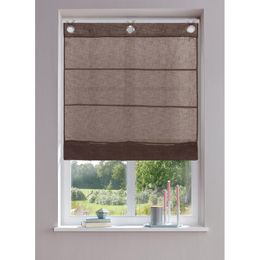 OTTO home Raffrollo &raquo;Fiete&laquo; mit Hakenaufh&auml;ngung Leinen Optik, halbtransparent, monochrom, basic braun Obermaterial: 100% Polyester 150cm, 