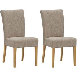 Home Affaire 4-Fu&szlig;stuhl &raquo;Queen Polsterstuhl&laquo; () 2 Stk.verschiedene Bez&uuml;ge, Gestell Massivholz beige Massivholz, Spanplatte B/H/T: 47cm x 93cm x 64cm, 