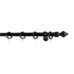 Garesa Gardinenstange &raquo;STANDARD&laquo; &Oslash; 28 mm 1 l&auml;ufig-l&auml;ufig Wunschma&szlig;l&auml;nge Vorhanggarnitur, Kunststoff, verl&auml;ngerbar, mit Ringe/2 Lauf Gleiter schwarz 