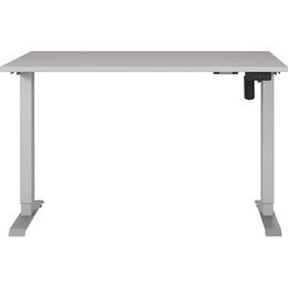 Germania Schreibtisch &raquo;Boras&laquo; Breite 120/140/160/180 cm, Metallgestell, elektrisch h&ouml;henverstellbar silber B/H/T: 120cm x 120cm x 80cm, Gestellfarbe 
