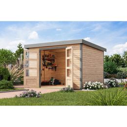 Karibu Gartenhaus &raquo;Jupiterino 5, in verschiedenen Farben&laquo; Massivholz ohne Fu&szlig;boden, Blechdach
