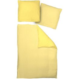 Adam Bettw&auml;sche &raquo;Graphic Ventusl light&laquo; 2 Stk. aus 100 % Bio-Baumwolle, 2 teilig - Bettw&auml;sche Set gelb Renforc&eacute;, Obermaterial: 100% Baumwolle B/L: 155cm x 