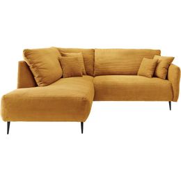 Home Affaire Ecksofa &raquo;Lazio modern und bequem, schmale Armlehnen, tolle Detailverarbeitung&laquo; zwei verschiedene Fu&szlig;farben w&auml;hlbar gold 93% Polyester, 7%