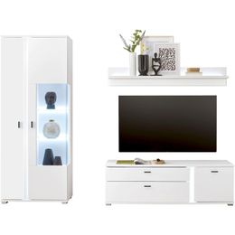 Home Affaire Wohnwand &raquo;LONG ISLAND&laquo; Set, 3 Stk. tlg. wei&szlig; Holzwerkstoff B/H/T: 240cmcm x 200cmcm x 42cmcm