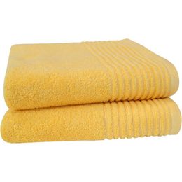 Dyckhoff Handt&uuml;cher &raquo;Handtuch-Set BRILLANT 2-tlg., Baumwolle, 50x100 cm&laquo; Baumwolle gelb Frottier, Baumwolle B/L: 50cmx100cm, 2 Stk., Frottier