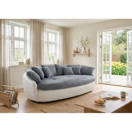 COTTA Big-Sofa &raquo;Aruba&laquo; gem&uuml;tliches Megasofa in XXL in organischer Form mit vielen Kissen grau Luxus-Microfaser (100% Polyester); Microfaser-