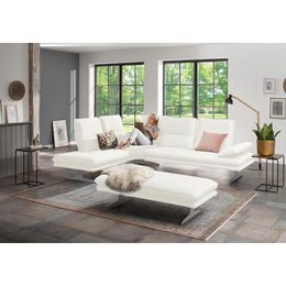 W.Schillig Ecksofa &raquo;broadway, Designsofa, mit tollem Sitzkomfort, L-Form&laquo; Sitztiefenverstellung, Kopfteil- & Seitenteilverstellung, Breite 284cm wei&szlig; 