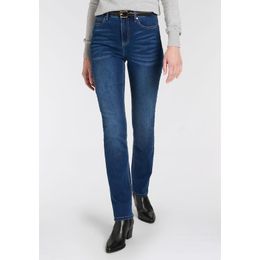 Arizona Damen Gerade Jeans &raquo;Ultra-Stretch&laquo; Used-Look-Waschung blau 88, K + L Gr
