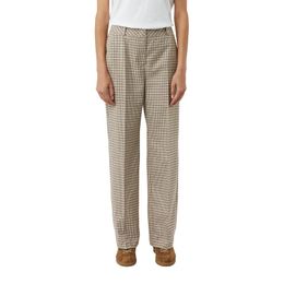 comma, Comma Damen Stoffhose mit Karo Muster braun 46, N-Gr