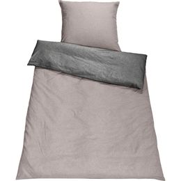 SETEX Wendebettw&auml;sche &raquo;Chambray&laquo; 2 Stk. mit Wendefunktion grau Chambray, Obermaterial: 90% Baumwolle, 10% Polyester B/L: 155cm x 220cm, 1 Stk., 1 Stk.