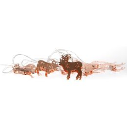 MyFlair Dekoobjekt &raquo;Weihnachtsdeko&laquo; LED-Lichterkette mit Rentieren, mit 10 LEDs, L&auml;nge ca. 150 cm rosa Metall Einheitsgr&ouml;&szlig;e