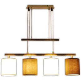 N&auml;ve n&auml;ve Pendelleuchte &raquo;Tilde&laquo; E27 1 Stk. verstellbar, Stahl/Textil, H&ouml;he: 116cm, exkl. 4x E27 max. 40W braun 4, &Oslash; 15cm H: 116cm, 1 Stk.