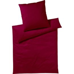 Yes For Bed Bettw&auml;sche &raquo;Pure & Simple Uni in Gr. 135x200, 155x220 oder 200x200 cm&laquo; 3 Stk. Bettw&auml;sche aus Baumwolle, zeitlose Bettw&auml;sche mit seidigem 