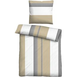 Bettw&auml;sche &raquo;0360443&laquo; 2 Stk. absolut flauschig, weich + wohlig warm, 100% Polyester, Rei&szlig;verschluss beige Fleece, Obermaterial: 100% Polyester B/L: 