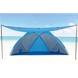 EXPLORER Strandmuschel &raquo;Strandmuschel mit Sonnendach&laquo; blau B/H/L: 120cm x 120cm x 270cm Strandmuschel