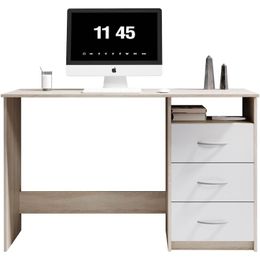 BEGA OFFICE Schreibtisch &raquo;Adria, Computertisch,&laquo; Schubk&auml;sten rechts oder links montierbar, Breite 123 cm wei&szlig; B/H/T: 123cm x 77cm x 50cm