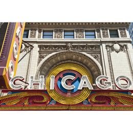 papermoon Fototapete &raquo;CHICAGO-ALTSTADT NEW YORK LAS VESGAS VINTAGE SCHILD XXL&laquo; bunt Vlies B/L: 1,5m x 1,11m, Bahnen: 7 Stk.