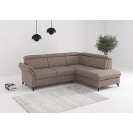 Sit & More sit&more Ecksofa &raquo;Glendale, L-Form&laquo; inkl. Kopfteilverstellung, wahlweise mit Vorziehsitz und Bettkasten braun 100% Polyester B/H/T: 247cm x 84cm x 