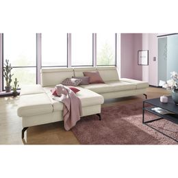 Sit & More sit&more Ecksofa &raquo;Brisbane L-Form&laquo; Fu&szlig;h&ouml;he 15 cm, inklusive Sitztiefen-, Armteil- und Kopfteilverstellung beige Soft clean (98% Polyester, 2% Polyamid