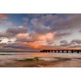 papermoon Fototapete &raquo;Porto Santo Pier Sonnenuntergang&laquo; bunt Vlies B/L: 3m x 2,23m, Bahnen: 6 Stk.