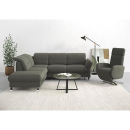 Sit & More sit&more Ecksofa &raquo;Grenoble L-Form mit Federkern&laquo; wahlweise mit Schlaffunktion, Bettkasten, Arm- und Kopfteilverstellung grau B/H/T: 247cm x 85cm x 