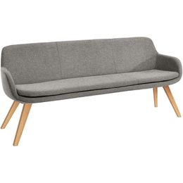Musterring Essbank &raquo;Tavia&laquo; Stativgestell aus Eiche bianco massiv, Breite 180, 200 oder 220 cm grau 100% PES B/H/T: 180cm x 87cm x 66cm, Chenille