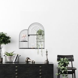 Mirrors and More Wandregal &raquo;Ivanka&laquo; 1 Stk. tlg. Dekoratives Regal schwarz Metall B/H/T: 54cm x 55cm x 11cm, offene F&auml;cher