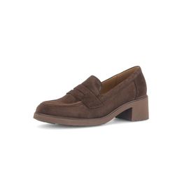 Gabor Damen Pumps Blockabsatz, Businesschuh mit modischem Zierriegel, G-Weite braun 38
