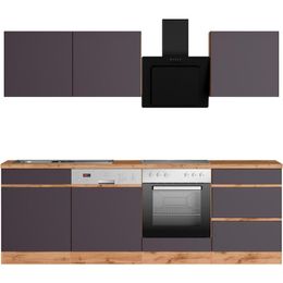 KOCHSTATION K&uuml;chenzeile &raquo;KS-Riesa&laquo; Stellbreite 240 cm, wahlweise mit oder ohne E-Ger&auml;te grau B/H/T: 240cm x 200cm x 60cm, ohne E-Ger&auml;te