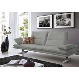 W.Schillig 2,5-Sitzer &raquo;broadway Designsofa mit hohem Sitzkomfort&laquo; Sitztiefenverstellung, Kopfteil- & Seitenteilverstellung, Breite 236cm grau Stoff 