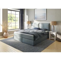 Home Affaire Boxspringbett &raquo;Lysann&laquo; 5fach verstellbares Kopfteil, in 4 Breiten, 3 Matratzenarten blau Liegefl&auml;che B/L: 180cm x 200cm, Gewicht bis: 80 