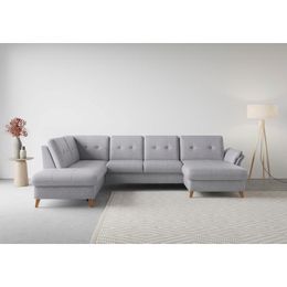Sit & More sit&more Wohnlandschaft &raquo;G&ouml;teborg&laquo; inkl. Sitztiefenverstellung, wahlweise mit Bettfunktion & Bettkasten silber B/H/T: 327cm x 90cm x 226cm, 
