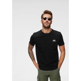 Alpha Industries Herren Rundhalsshirt &raquo;BASIC T SMALL LOGO&laquo; Baumwolle, regular fit schwarz 3XL