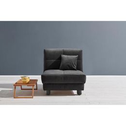 ell+ell ell + ell Schlafsofa &raquo;Tilda&laquo; Breite 85 cm, inkl. 1 Zierkissen schwarz 100% Polyester B/H/T: 85cm x 90cm x 100cm, Flachgewebe, PUR-Schaumstoff, ohne 