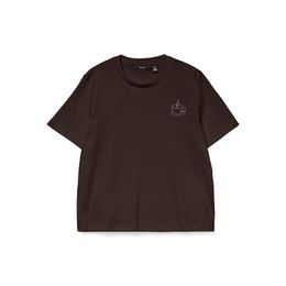 V&eacute;ro Moda Vero Moda Damen Kurzarmshirt &raquo;VMSARA METTE SS TOP BOX JRS GA NOOS&laquo; Baumwolle, regular fit braun XS
