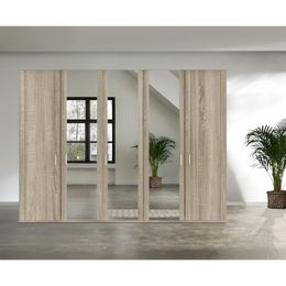 Wiemann Kleiderschrank &raquo;Bern&laquo; hochwertige Beschl&auml;ge inkl. T&uuml;rd&auml;mpfung braun Glas, Holzwerkstoff B/H/T: 246,3cm x 216cm x 58cm