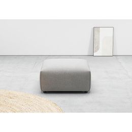 Home Affaire Hocker &raquo;Glimminge auch in Breitcord, Feincord und Easy care-Bezug&laquo; passend zur Serie "Glimminge" grau 100% Polyester B/H/T: 80cm x 42cm x