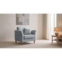 OTTO home Sessel &raquo;Arellano, Breite 93 cm&laquo; klassisches Design, mit Massivholzf&uuml;&szlig;en, Webstoff fein grau 100% polyester Webstoff fein, B/H/T: 93cm x 87cm