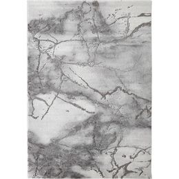 LUXOR living Teppich &raquo;Phoenix&laquo; rechteckig 17 mm H&ouml;he modernes Marmor Design, Hoch-Tief Effekt, Seidenoptik, Wohnzimmer grau Polyester, Polypropylen B 