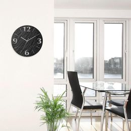 Artland Wanduhr &raquo;Schiefer&laquo; wahlweise mit Quarz- oder Funkuhrwerk, lautlos ohne Tickger&auml;usche schwarz B/H/T: 30cm x 30cm x 1,8cm, Quarzuhr