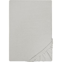Spannbettlaken &raquo;Jersey in Gr. 90x200, 140x200 oder 180x200 cm&laquo; aus Baumwolle, f&uuml;r Matratzen bis 22 cm H&ouml;he, Bettlaken, Spannbetttuch grau Jersey, 