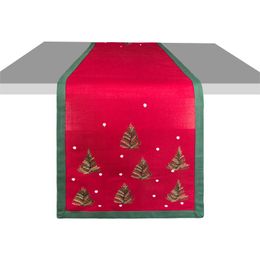 OTTO home Tischl&auml;ufer &raquo;Josselin&laquo; rot Polyester B/L: 140cm x 40cm, 1 Stk.