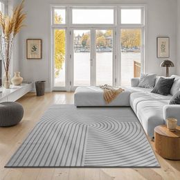 the carpet Teppich &raquo;Knight&laquo; rechteckig 12 mm H&ouml;he moderner Wohnzimmer Teppich elegant gl&auml;nzender Flor grau Polyester B : 160cm 1 Stk., 12mm, L: 230cm