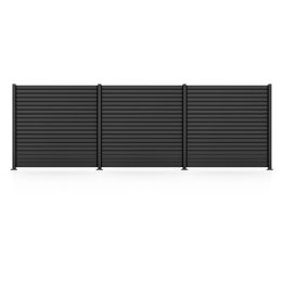 STAKET PRO Gartenzaun &raquo;Komplettzaun &raquo;Rhombus Mini&laquo; Breite 1800 - 2400 mm&laquo; Zaunh&ouml;he 180 cm, Zaunl&auml;nge 1,842 - 7,326 m schwarz Aluminium H/L: 180cm x 