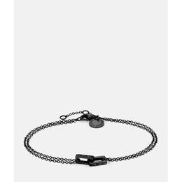 Liebeskind Berlin Damen Armband &raquo;Schmuck Geschenk Edelstahl Armkette The Festive Mini Link Sparkle&laquo; mit Zirkonia (synth.) schwarz 20cm, Edelstahl