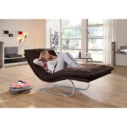 W.Schillig Relaxliege &raquo;daily dreams&laquo; in Waffelkissen-Optik, wahlweise mit Motor, Freischwingergestell braun Longlife Xtra-Leder Z69: Das feinnarbige, 