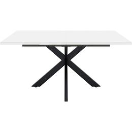 M&auml;usbacher Esstisch &raquo;Vitrum&laquo; Esstisch ausziehbar auf 210 cm, eckige Tischform, Gestell Sternform wei&szlig; B/H/T: 210cm x 75cm x 90cm, Synchronauszug