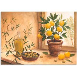 Artland Wandbild &raquo;Oliven und Zitronen&laquo; Arrangements 1 Stk. tlg. als Alubild, Leinwandbild, Poster in verschied. Gr&ouml;&szlig;en bunt B/H/T: 100cm x 70cm, Alu-Dibond-