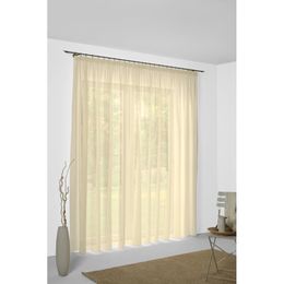WIRTH Vorhang &raquo;Sunday&laquo; Kr&auml;uselband 1 Stk. tlg. nach Ma&szlig; beige Jacquard, Baumwolle, Polyester 275cm, Kr&auml;uselband, 142cm