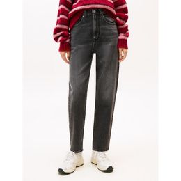 Tommy Jeans Damen Tapered-fit-Jeans &raquo;MOM JEAN UH TPR BI0187&laquo; schwarz 30, L&auml;nge 30